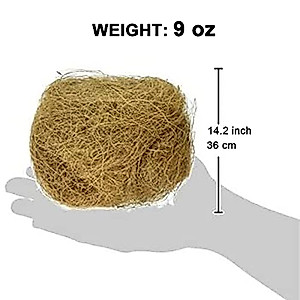 Lucky Interests Coconut Fiber, 9oz. Comfortable Bedding for Small Birds and Animals, Nest Material for Nest Building, Hideouts, Plants and Upholstery