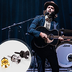 Guitar Strap Locks Buttons Metal End Pins with Mounting Screws for Acoustic Classical Electric Guitar Bass Ukulele