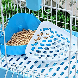 Generic Durable Hamster Pet Cat Rabbit Toilet Rectangle Corner Training Tray (Blue)