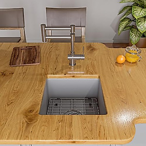 ALFI brand AB2038 Solid Retractable Single Hole Kitchen Faucet, Polished Stainless Steel