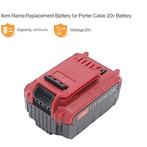 BTMKS 4.0Ah 20V MAX Lithium Battery Replacement for Porter Cable 20V Battery PCC682L PCC681L PCC680L PCC685LP PCC601 20 Volt MAX Cordless Drill Tools Battery
