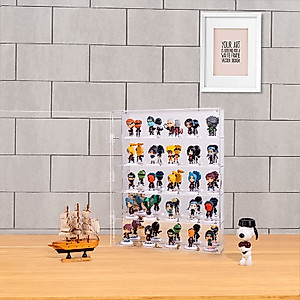 AITEE Acrylic Display Case with Mirrored Back, Display Cabinet for Mini Funko Pop Figures, Dust-Proof Clear Wall Mounted or Desktop 5 Tiers Storage Organizer, for Mini Toys, Rock Stone and Figures
