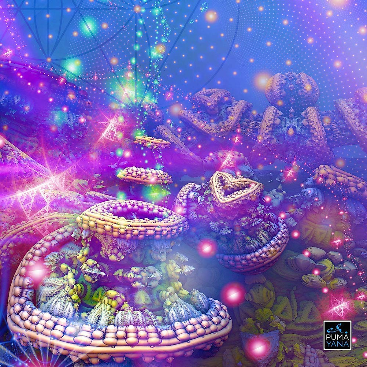 Psychedelic Tapestry | Trippy Wall Hanging | Visionary | Trippy Art | DMT | The Gates of Atlantis (Small)