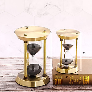 DIY Sand Timer, Brass Empty Hourglass for Wedding Sand Ceremony Fillable, Small Unity Hour Glass Set, Vintage Sand Clock Gold Frame Without Sand, Antigo Reloj De Arena for Home, Desk, Office Décor
