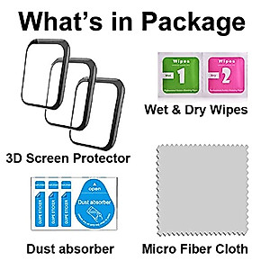 smaate Screen Protector for S2 1.69 inch, Compatible with TOZO S2 smartwatch, 3-Pack, 3D Full Coverage, Curved Edge frame, Anti-shatter, Anti-scratch