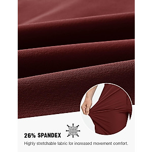 Rdruko Men's Work Shorts Stretch Dry Fit Golf Dress Sports Shorts(Wine Red, US 36)