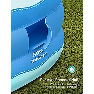 Inflatable Swimming Pool, Family Swimming Pool Rectangular for Adults, Family, Above Ground, Backyard, Outdoor, Garden, Lawn, 118 x 72.5 x 20 in, Blue (SF099)