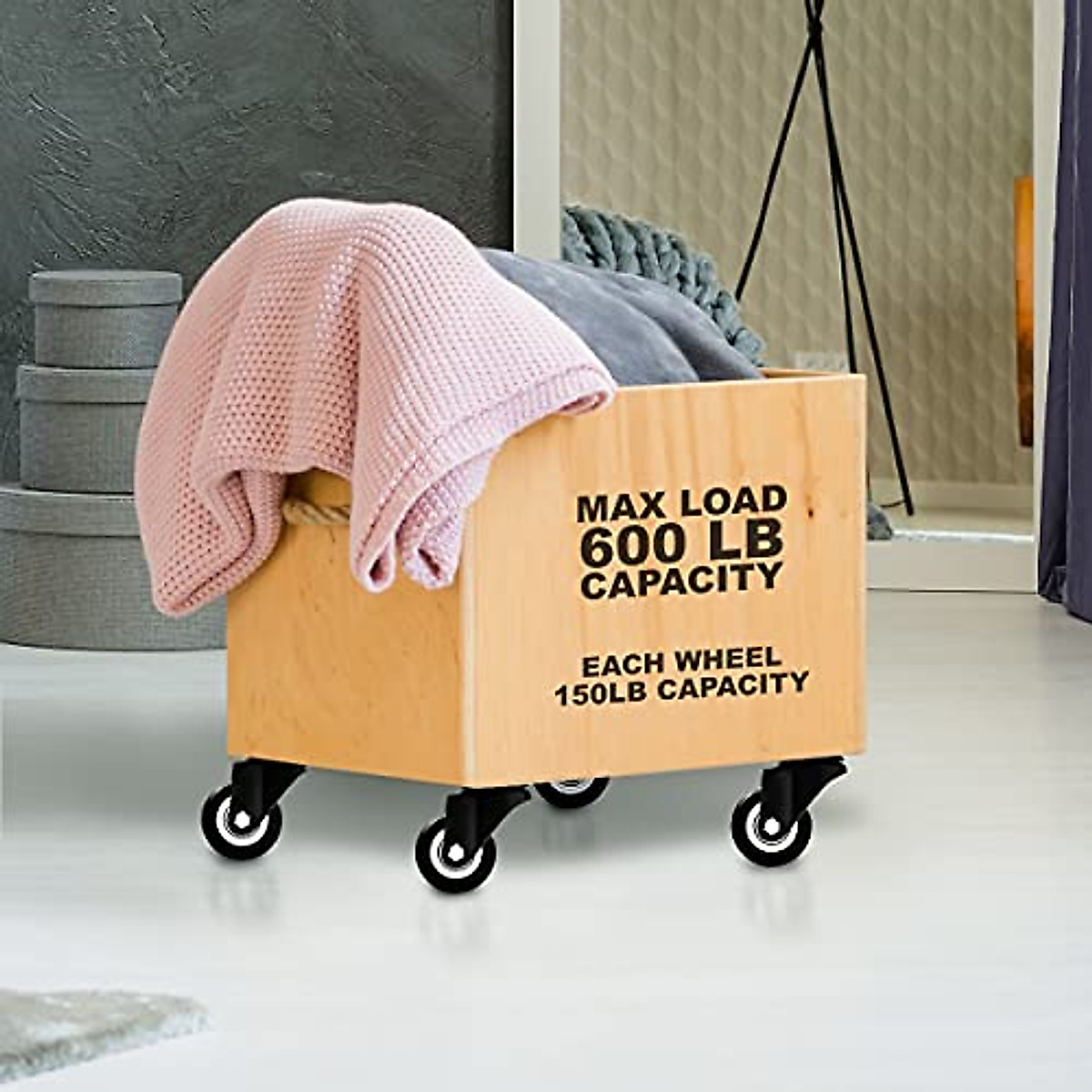 Online Best Service 24 Pack Swivel 2" Caster Wheels Rubber Base with Top Plate & Bearing Heavy Duty (24 Pack Without Brake)