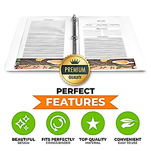 Recipe Cards Full Page 8.5x11 | Clear Page Protectors | 25-Pack | Make Your Own Recipe Card Binder | fit 3 Ring Binder | Create Recipe Organizer Book | Double-Sided Thick Cards,