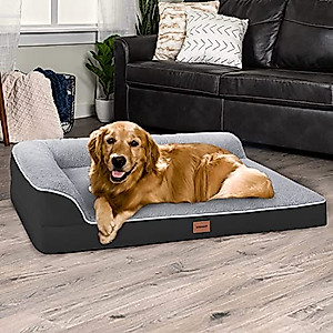 Large Dog Beds for Large Dogs Up to 95lbs, Orthopedic Dog Bed Eggs Foam with Removable Washable Cover Waterproof Lining and Nonskid Bottom for Large/Medium/Small Pets