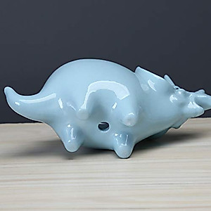 Happyyami 1PC Flower Pot Mini Succulent Container Pot with Drainage Tray Ceramic Fairy Garden Pot Mini Succulent pots Animal Bonsai Holder Artificial Bonsai Artificial Cactus Outdoor Plant