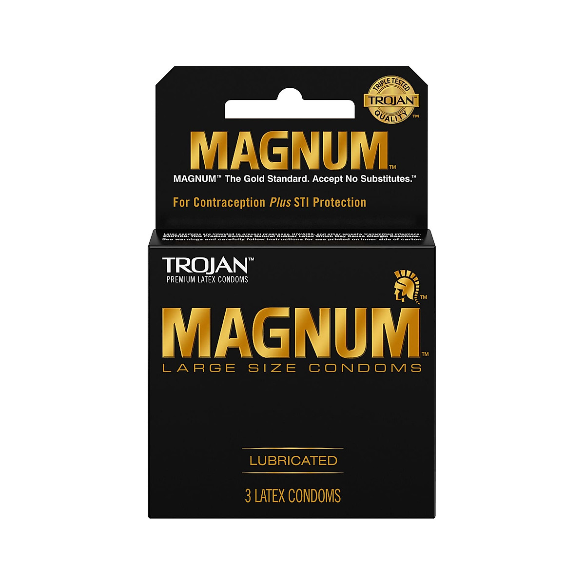 Trojan Magnum Lubricated Latex Condoms-3 ct (Quantity of 6)