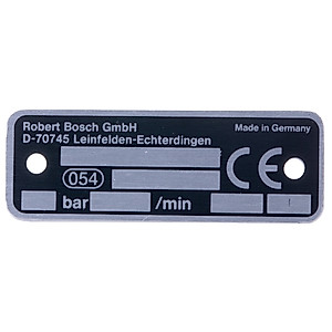 Bosch Parts 3601100001 Name Plate