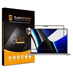 Supershieldz Designed for MacBook Pro 16 inch (M4, M3, M2, M1, Pro/Max) [2021-2024 Release] Tempered Glass Screen Protector, Anti Scratch, Bubble Free