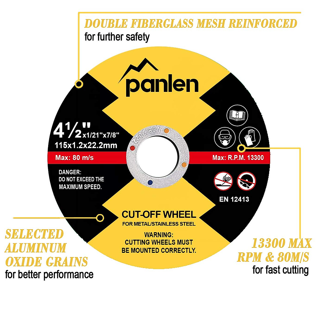 50 Pack Cut Off Wheels 4 1/2 inch Thin Metal & Stainless Steel Cutting Wheel, Professional Fast Cutting Disc for Angle Grinder