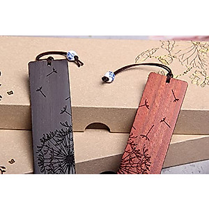 ZGZDFC 2 Pcs Wooden Bookmarks,Painted Craft Bookmarks,Gift Box Set,Ideal Gifts for Friends/Kids/Teacher Present.Natural Wood,Best Gift(MSQ-PGY)