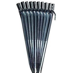 Heavy Duty Metal Sturdy Steel Tent Solid Stakes V Spikes 12" Outdoor Garden Camping Shelter Canopy Pergolas Peg Nails (10-Pack)
