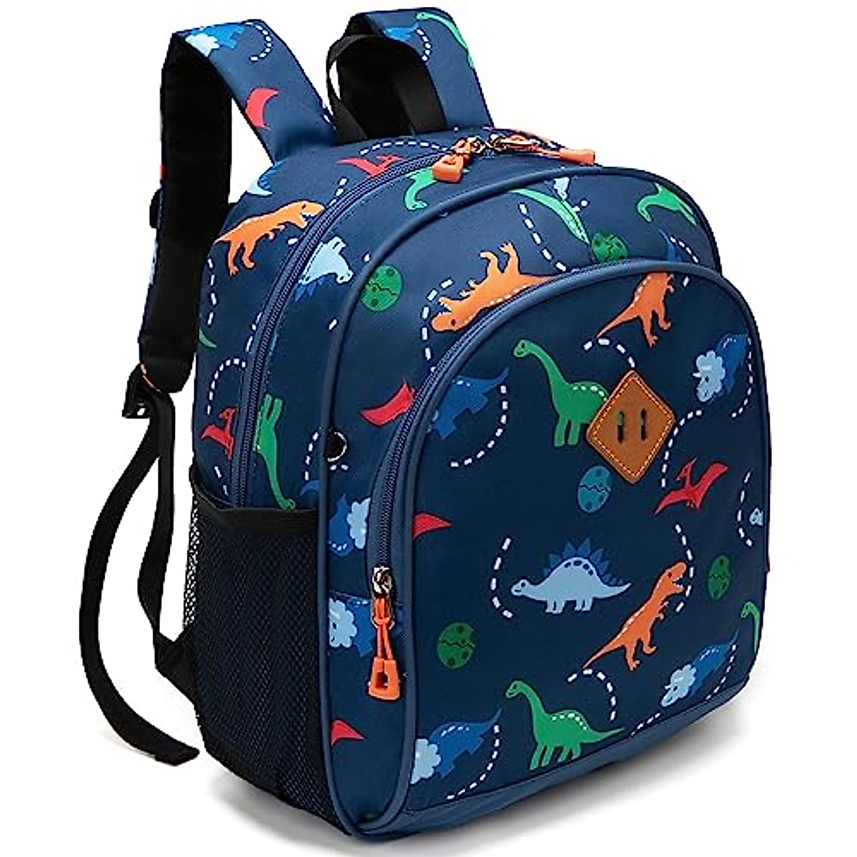 JinBeryl Toddler Backpack Boys, 12 Inch Kids Backpack for Preschool or Kindergarten, Dinosaur Navy Blue