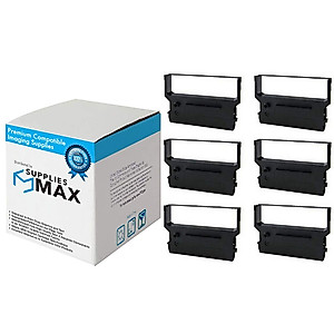 SuppliesMAX Compatible Replacement for Citizen DP-600/DP-650/CBM-710/CBM-750/iDP-3516/iDP-3530/iDP-3540/iDP-4540 Black P.O.S. Printer Ribbons (6/PK) (IR-60B)