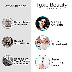 Luxe Beauty Essentials Microfiber Face Cloth Washcloth for Body - Ultra Soft Makeup Remover Cloth - Perfect Face Wash Cloth for All Skin Types