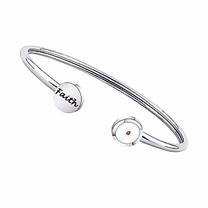 FAADBUK Christian Gift Cross Mustard Seed Bracelet Faith Mustard Seed Jewely Religious Inspirational Jewelry (Faith Mustard Seed Br-S)