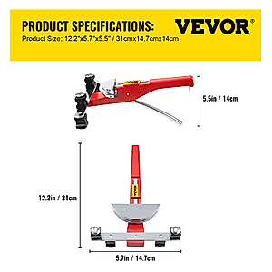 VEVOR Pipe Bender, 7 Dies 1/4-7/8 Inch Refrigeration Ratcheting Tube Bender Kit, 90° Tubing Bender with Reverse Bending Attachment for HVAC