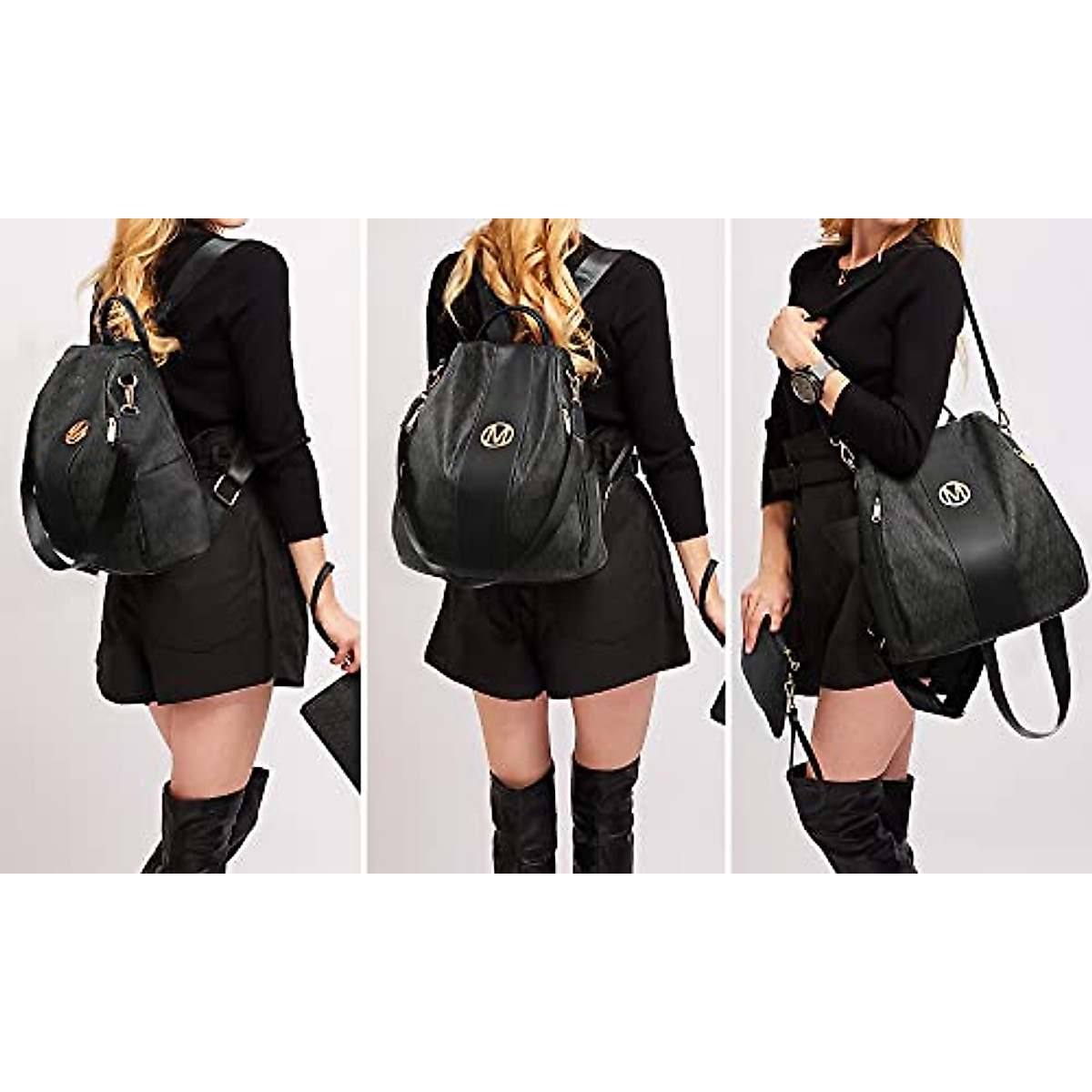 MKP Women Fashion Backpack Handbags with Matching Wallet