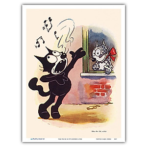 Felix The Cat - Vintage Cartoon by Otto Messmer c.1920s - Master Art Print (Unframed) 9in x 12in