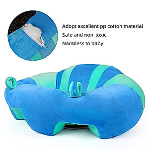 SealSee Baby Support Seat Sofa Plush Soft Animal Shaped Baby Learning to Sit Chair Keep Sitting Posture Comfortable for 3-16 Months Baby (Blue)