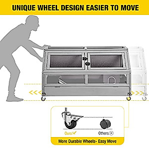 Aivituvin Guinea Pig Cage Anti-Chewing Hamster Cage Indoor Outdoor Small Animal Cages with Chewing Toy, Food Bowl, Hideout and Deep Leakproof Tray