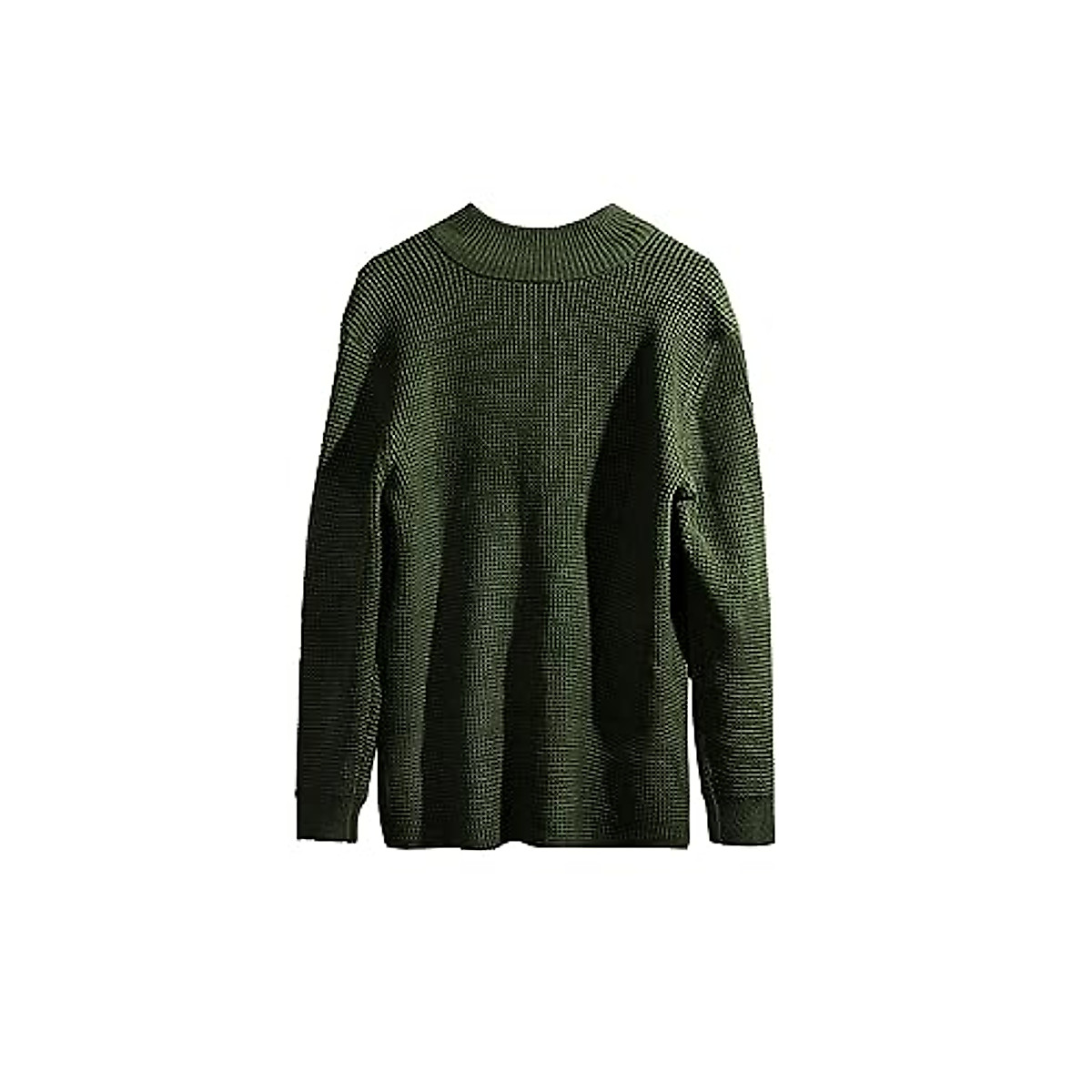 yoeasy Men Stand Collar Chunky Button Down Cardigan Sweater Long Sleeve Slim Fit Ribbed Knitted Sweater with Pocket (Medium, Army Green)