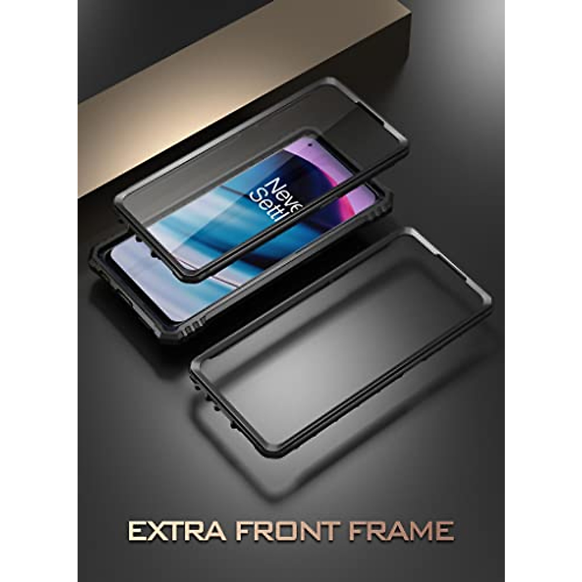 Poetic Revolution Series Case for OnePlus Nord N20 5G, [6FT Mil-Grade Drop Tested], Full-Body Rugged Dual-Layer Shockproof Protective Cover with Kickstand and Built-in-Screen Protector, Black