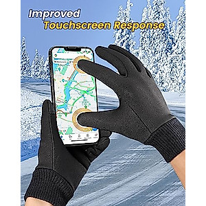 FEWTUR Winter Gloves for Men Women Cold Weather - Touch Screen Warm Gloves for Cycling