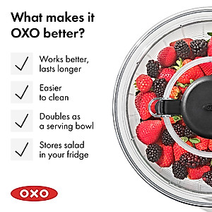 OXO Good Grips Large Salad Spinner - 6.22 Qt., White