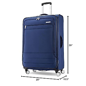 Samsonite Aspire DLX Softside Expandable Luggage with Spinner Wheels, Checked-Large 29-Inch, Blue Depth
