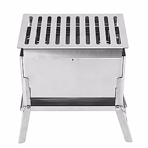 Foldable BBQ Grill, Stainless Steel Charcoal Grills, Durable Portable Detachable Barbecue Cooking Stove for Outdoor Garden Camping Picnic