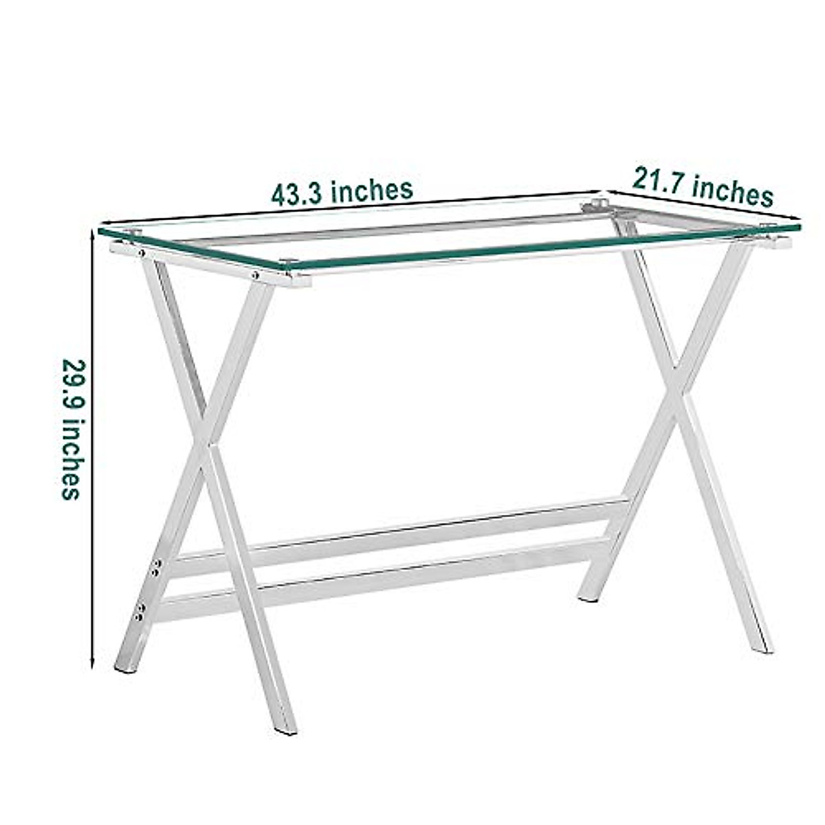 Tempered Glass Computer Desk Modern Student Writing Study Desk,Small Computer Desk,Home Office Desk