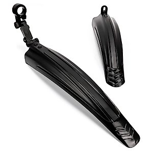 Adjustable Road Mountain Bike Bicycle Cycling Tire Front/Rear Mud Guards Mudguard Fenders Set (Black-1)