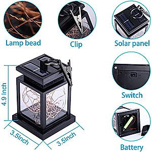 JHBOX Solar Lanterns Outdoor Waterproof Hanging Solar Lantern Lamp 30 LED Solar Tree Lights Outdoor, Solar Camping Lights, Lantern Decorative for Patio Yard Camping Garden Christmas Decor ( 1 Pack )