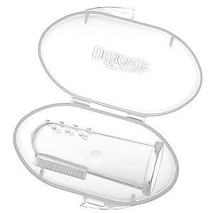 Dr. Brown's 100% Silicone Baby Finger Toothbrush and Toothpaste Set, 2-Pack Toothbrush with Storage Case, Fluoride-Free Apple Pear Toddler Toothpaste