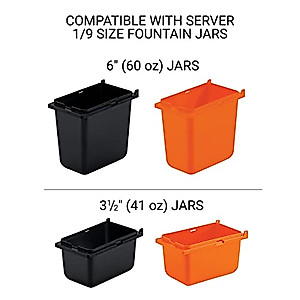 Server Products Dispenser Jar Lid, Clear Plastic 1/9-Size Jar Hinged Lid for Condiment Dispenser Jars, 87253, Compatible with Server 1/9 Size Fountain Jars