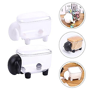 Cabilock 2pcs and Case Jewelry Storage Bowl Sheep Dispenser Qtip Lid Apothecary for Snack Cosmetic Cotton Containers Office Ball Acrylic Table Container Vanity Bathroom Gift Holders