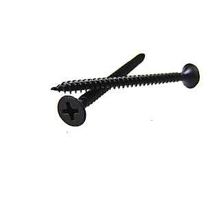 Phosphate Coated Stainless Flat Head Phillips Wood Screw M3.5 Black Finish by Boltstar (1 - 3/4 inch)
