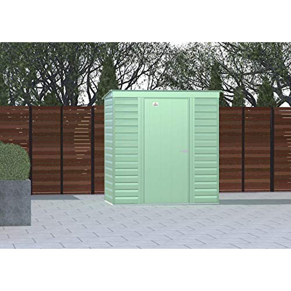 Arrow Select 6' x 4' Outdoor Lockable Steel Storage Shed Building, Sage Green