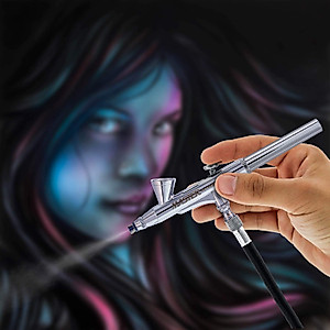 Master Airbrush Model G25 Multi-Purpose Dual-Action Gravity Feed Airbrush, 0.2mm Tip and 1/16 oz. Fluid Cup - User Friendly, Versatile Set Kit - Illustration, Art, Nails, Cake - How-to-Airbrush Guide