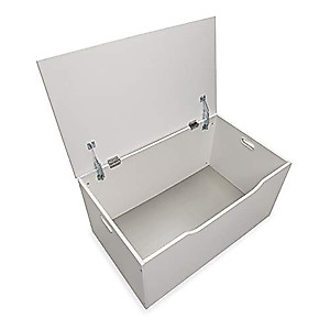 Badger Basket Flat Top Toy Box and Storage Bench for Kids, Playroom Storage, White