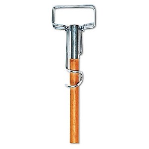 UNISAN Spring Grip Metal Head Mop Handle for Most Mop Heads, 60in Wood Handle - one mop Handle.