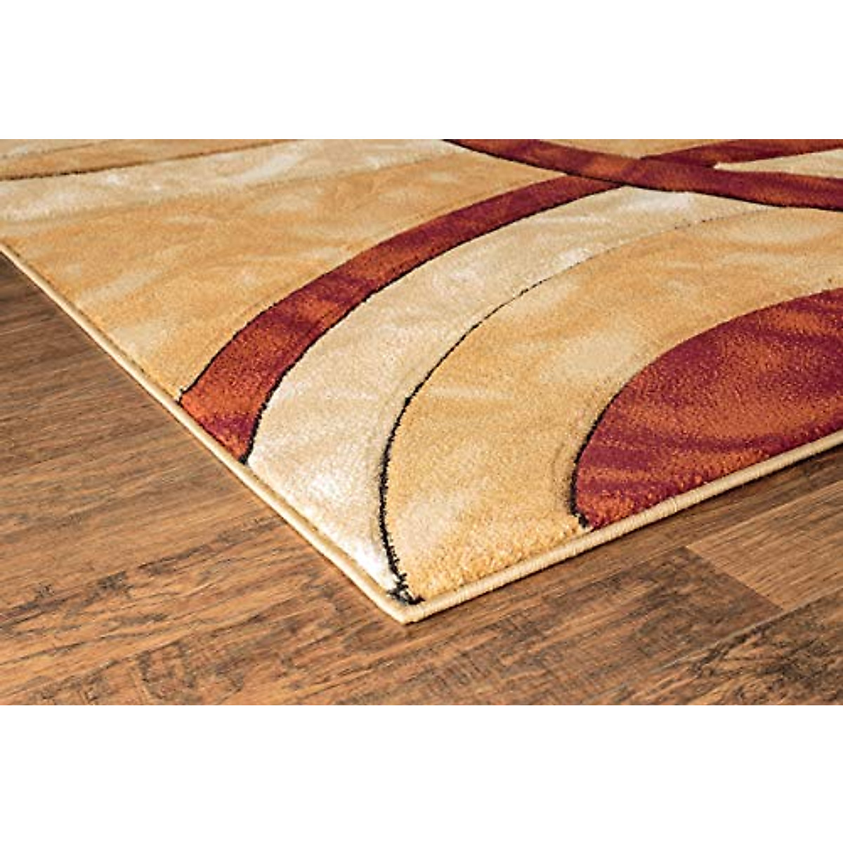 GLORY RUGS Area Rug Modern 8x10 Dark red Circles Geometry Soft Hand Carved Contemporary Floor Carpet Fluffy Texture for Indoor Living Dining Room and Bedroom Area