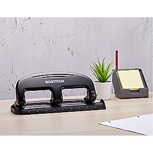Bostitch Office EZ Squeeze 20 Sheet Standard 3 Hole Punch, Metal Construction, Silver/Black (HP20)