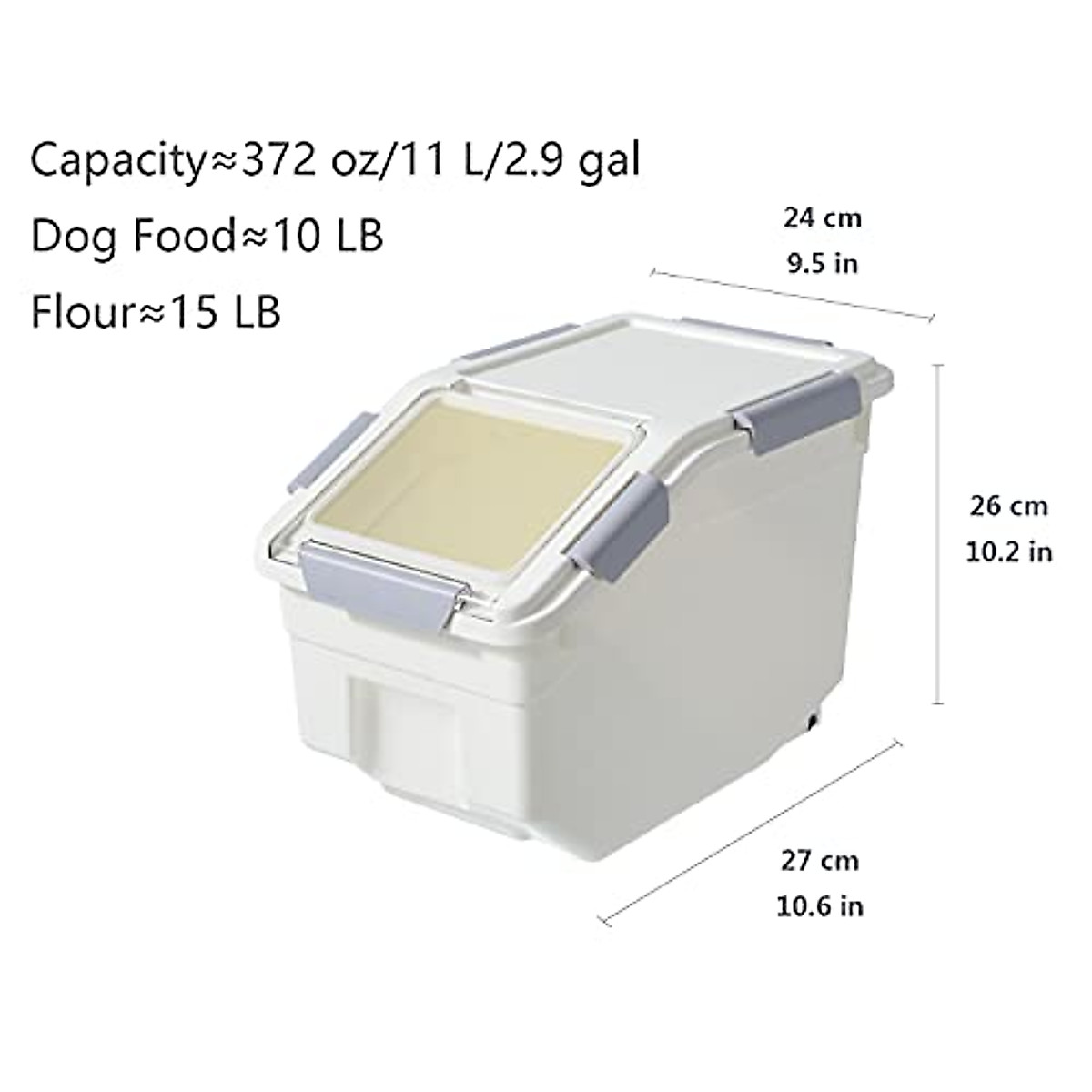 LISM 2 Pack Food Storage Container with Scoop,Large Airtight Pet Food Container for Dog Treats Rice, Cat Dry Food Bin,Baking Supplies,Flour,Rice,Kitchen Pantry Cereal(10 LB)